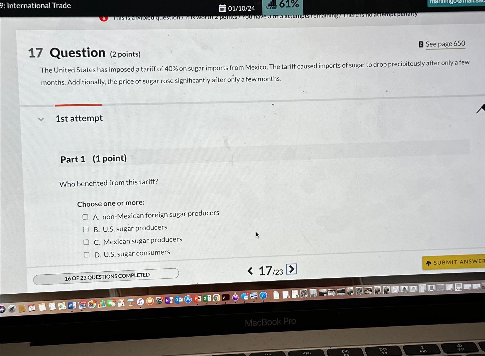 Solved 17 Question (2 points)See page 650The United States | Chegg.com Solved 17 Question (2 points)See page 650The United States | Chegg.com
