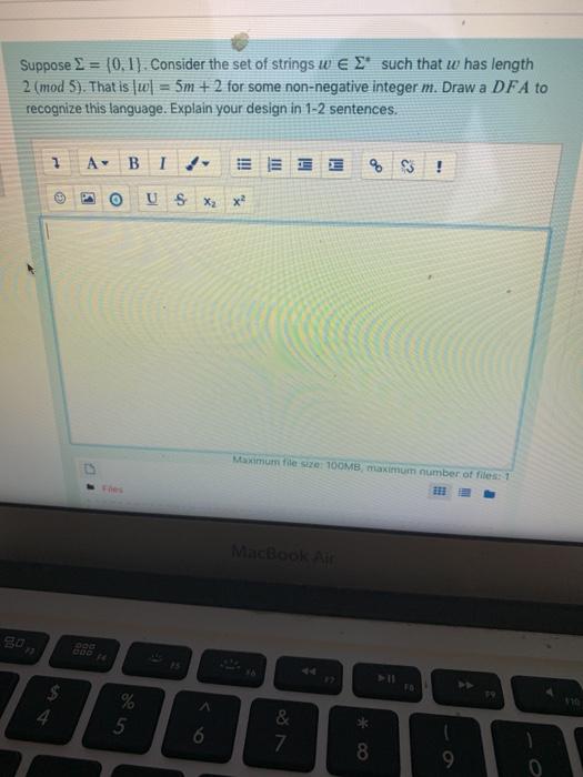 Solved Suppose I = {0,1). Consider the set of strings w E L' | Chegg.com