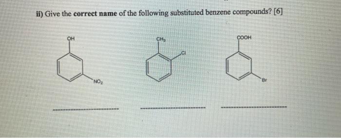 Solved ii) Give the correct name of the following | Chegg.com