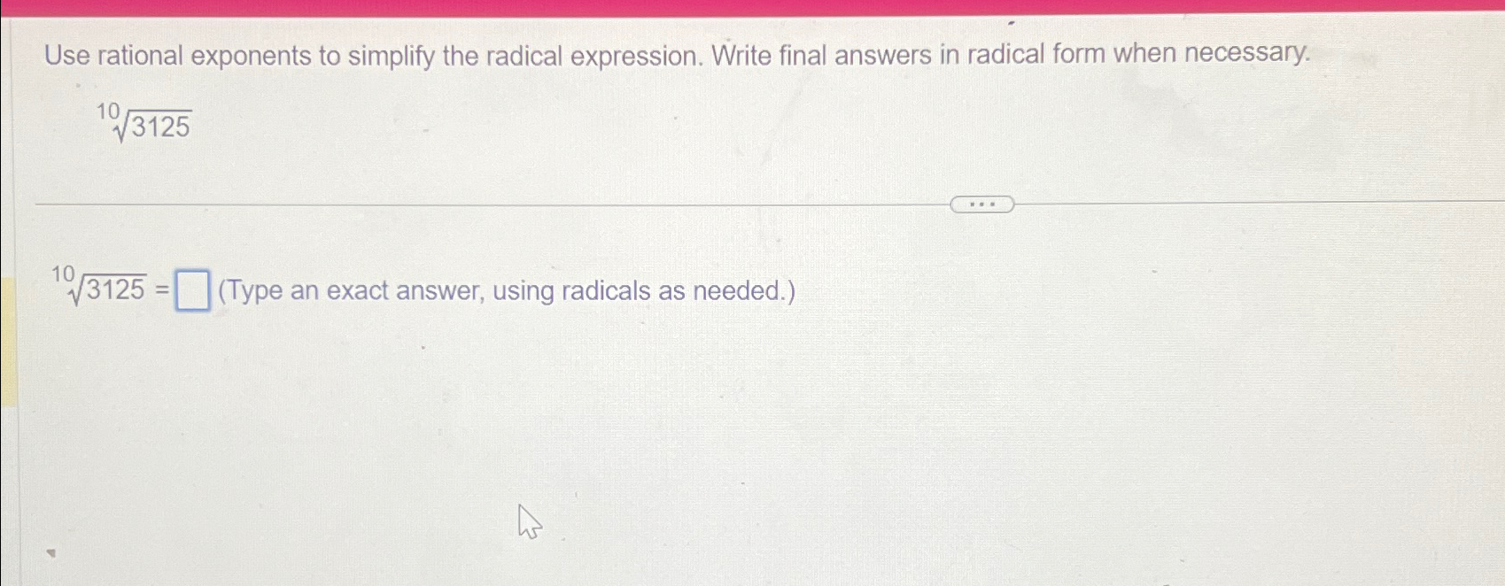 Solved Use rational exponents to simplify the radical | Chegg.com