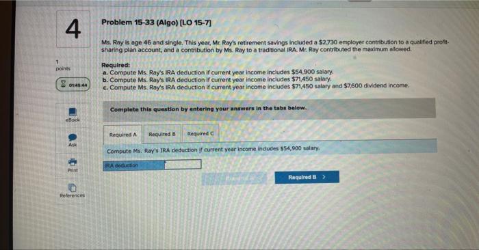 Solved Ms, Ray is age 46 and single. This year, Mr. Ray's | Chegg.com