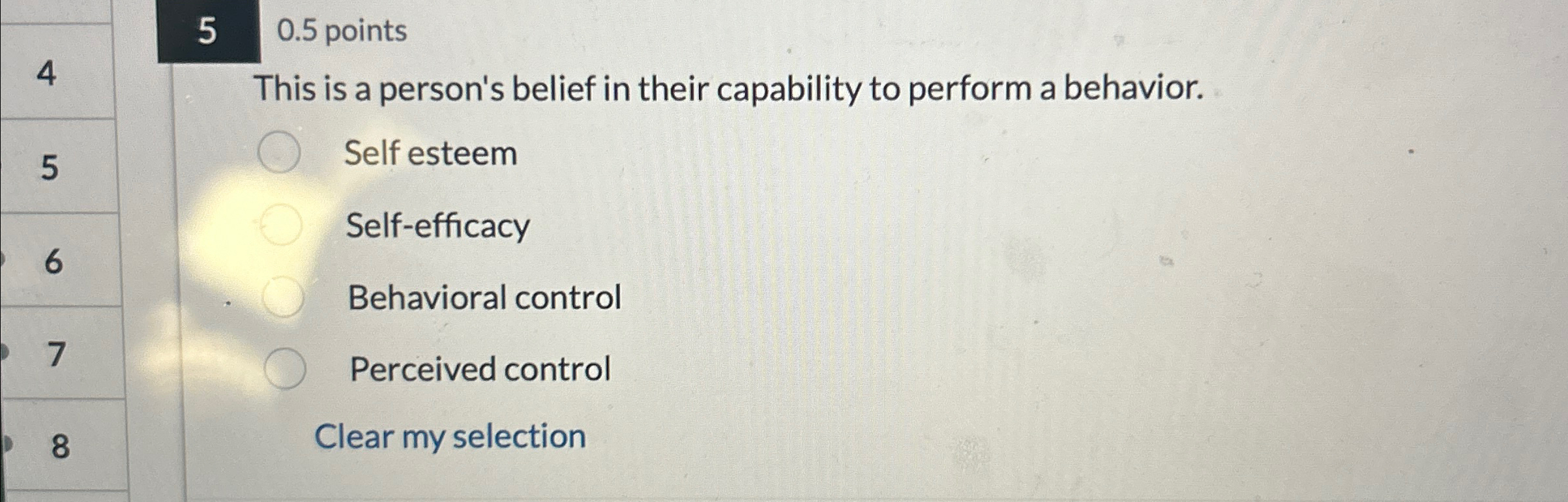 Solved 50.5 ﻿points4This is a person's belief in their | Chegg.com