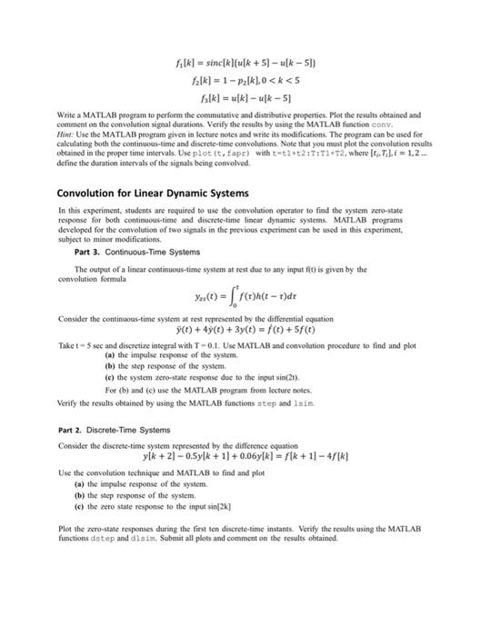 Solved LAB-4 MATLAB Experiments on Convolution: Objectives: | Chegg.com
