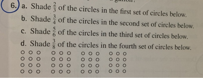 Solved 6.) a. Shade of the circles in the first set of | Chegg.com