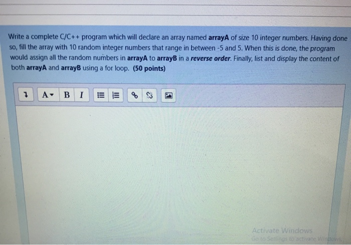 Solved Write a complete C/C++ program which will declare an | Chegg.com