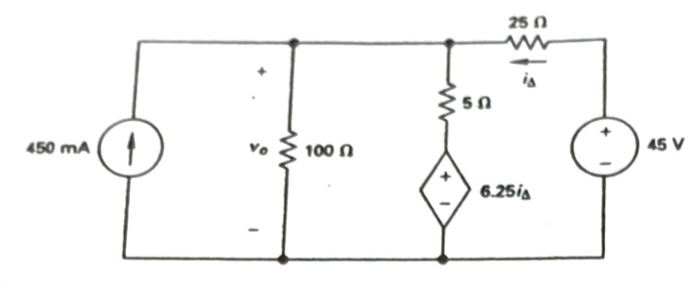 Solved 25 0 45 V 450 mA 100 n 6.25ia | Chegg.com