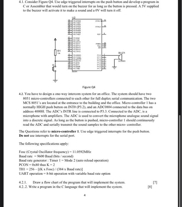 Solved 4.1. Consider Figure Q4. Use edge triggered | Chegg.com
