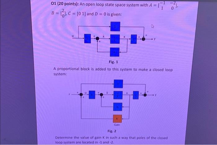 Solved O1 (20 points): An open loop state space system with | Chegg.com