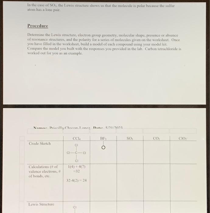 Student Kit Materials: Lab Kit:EXPERIMENT 2 VSEPR- | Chegg.com