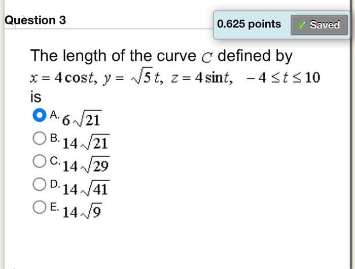 Solved The length of the curve C defined by | Chegg.com