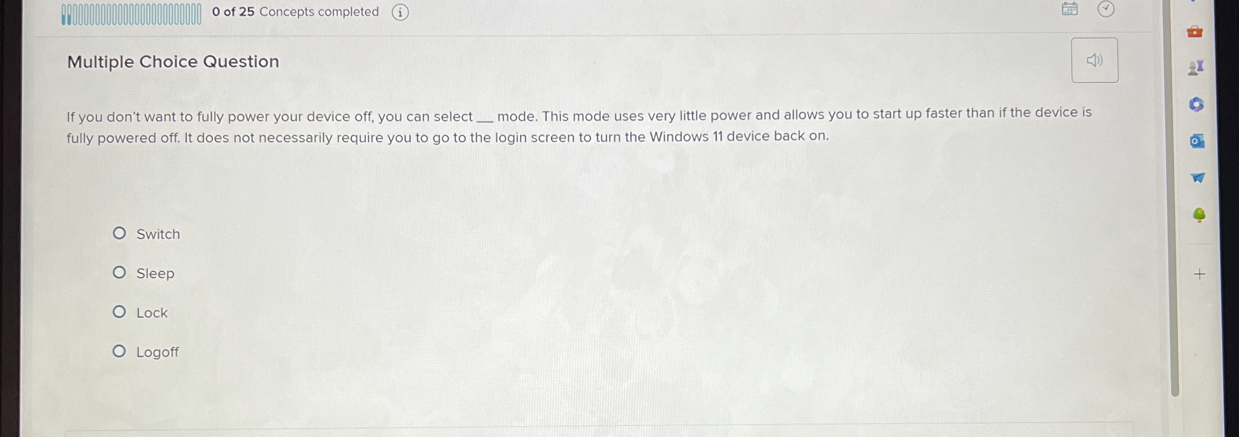 Solved 0 ﻿of 25 ﻿Concepts completedMultiple Choice | Chegg.com