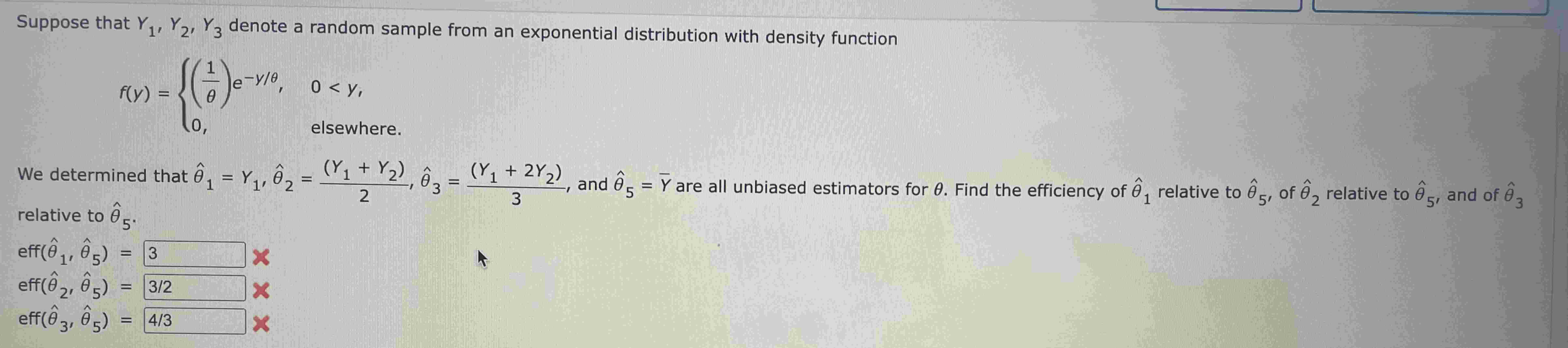 Solved Suppose that Y1,Y2,Y3 ﻿denote a random sample from an | Chegg.com