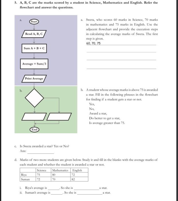Solved 5. A, B, C are the marks scored by a student in | Chegg.com