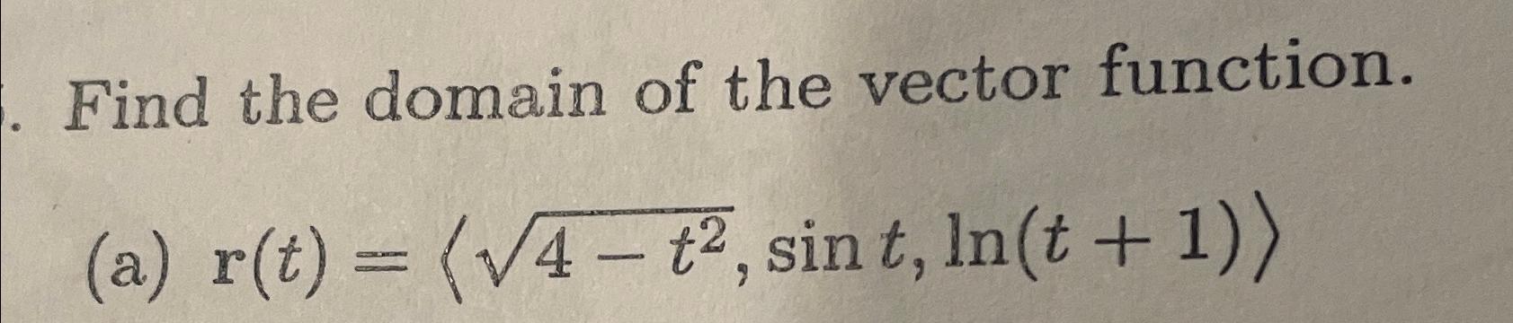 Solved Find the domain of the vector | Chegg.com