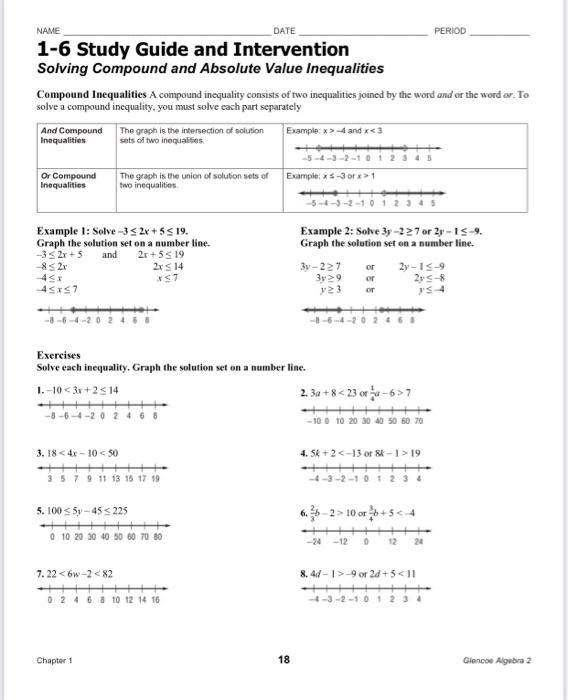 Solved PERIOD NAME DATE 1 3 Study Guide And Intervention Chegg