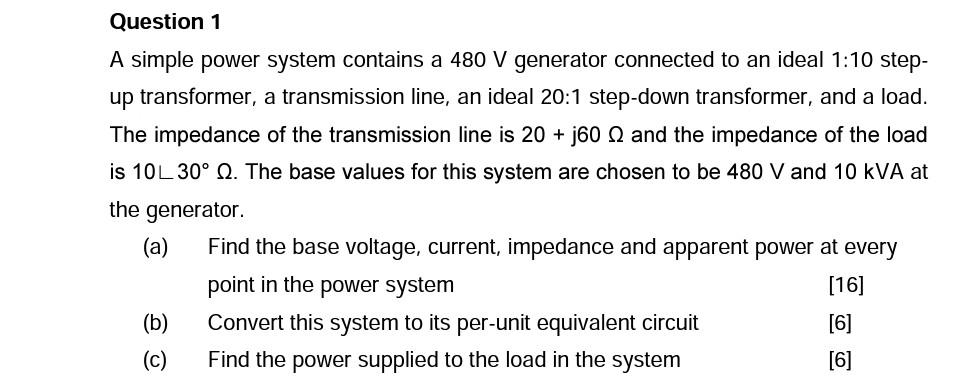 Solved A simple power system contains a 480 V generator | Chegg.com