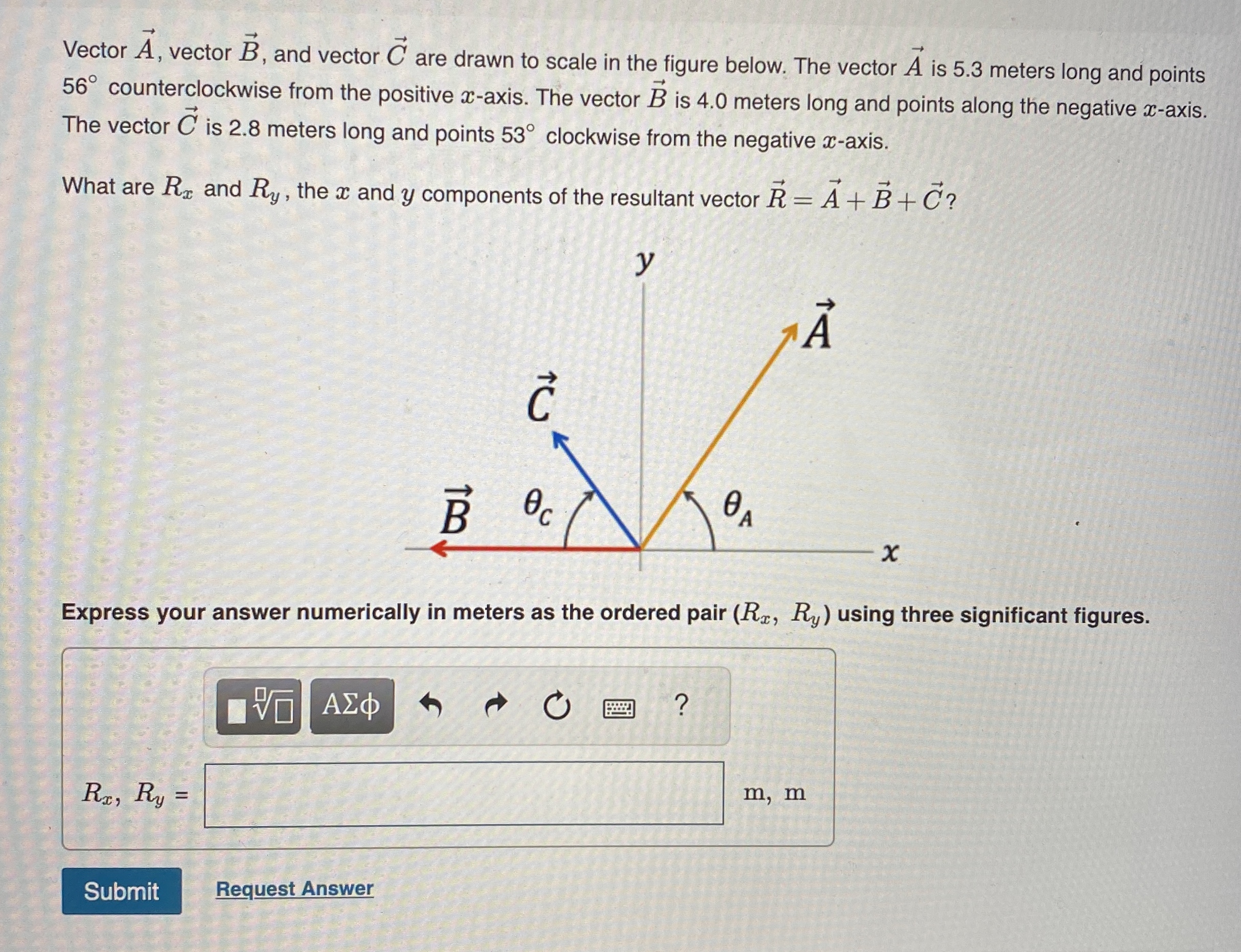 Solved Vector vec(A), ﻿vector vec(B), ﻿and vector vec(C) | Chegg.com
