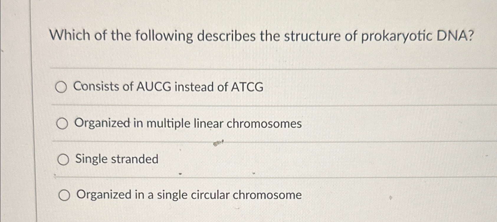 Solved Which of the following describes the structure of | Chegg.com