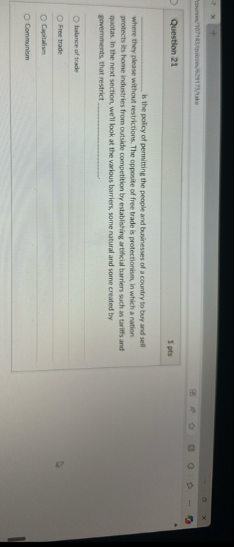 Solved Question 211 ﻿ptsq, ﻿is the policy of permitting the | Chegg.com