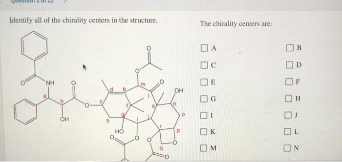 Solved Identify all of the chirality centers in the | Chegg.com