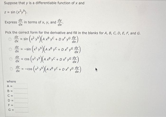 Solved Suppose that y is a differentiable function of x and | Chegg.com