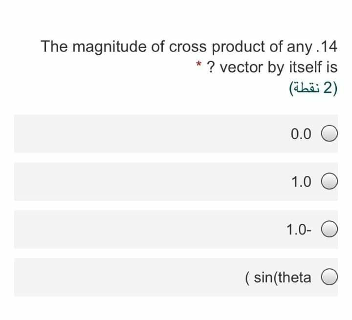 Solved The magnitude of cross product of any.14 ? vector by | Chegg.com