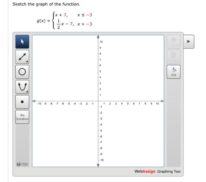 Solved Sketch the graph of the function. g(x)={x+7,x≤−31 | Chegg.com