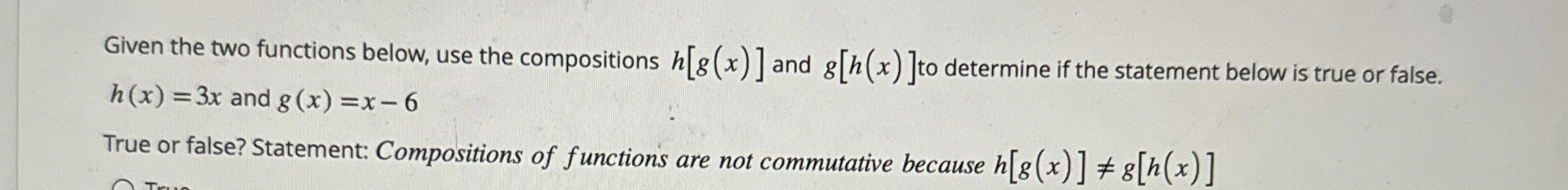 Solved Given the two functions below, use the compositions | Chegg.com