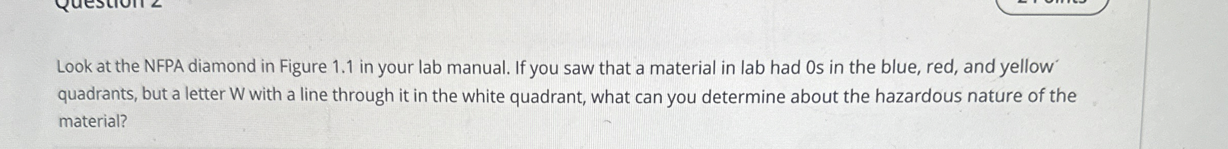 Solved Look at the NFPA diamond in Figure 1.1 ﻿in your lab | Chegg.com