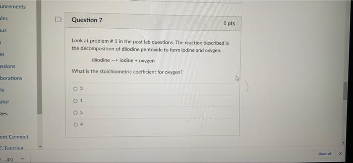 Solved Question 6 ements 1 pts Look at problem # 1 in the | Chegg.com Solved Question 6 ements 1 pts Look at problem # 1 in the | Chegg.com