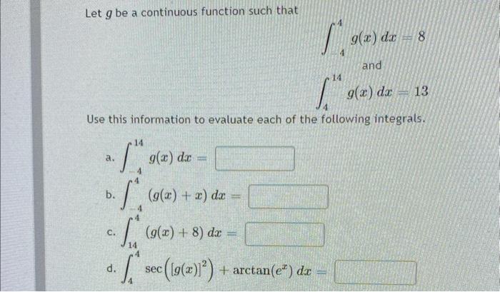 Solved Let g be a continuous function such that | Chegg.com