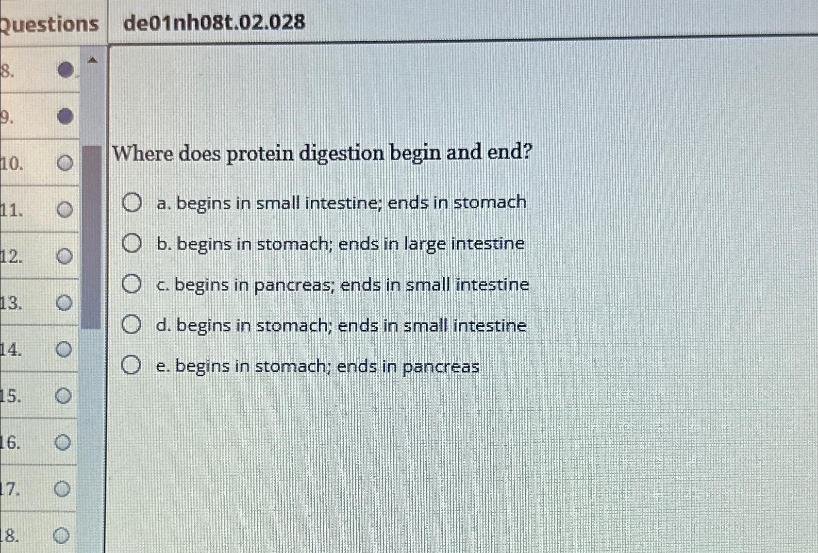 Solved Questions de01nh08t.02.028Where does protein | Chegg.com