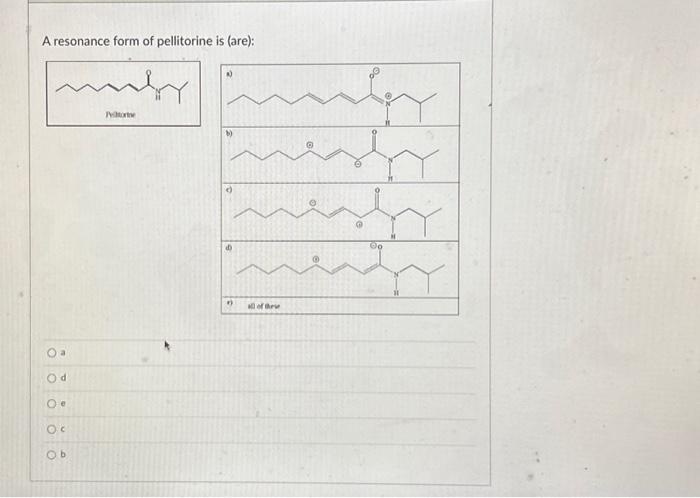 Solved A resonance form of pellitorine is (are): | Chegg.com