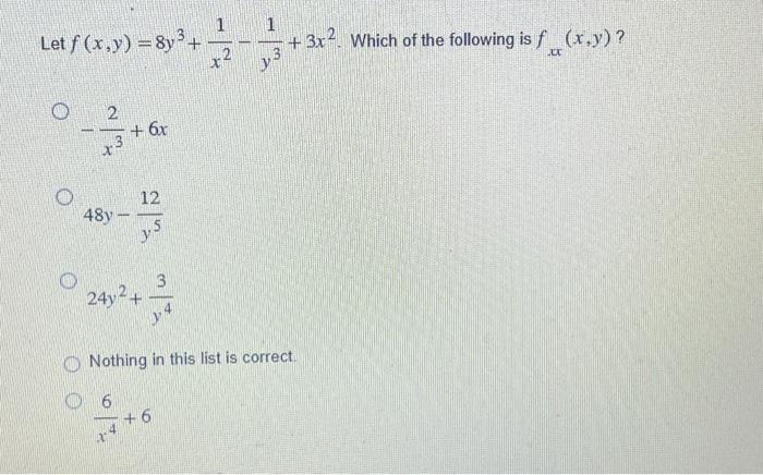 Let f(x,y)=4x2+2xy−3y2+9x+5y+8. Which of the | Chegg.com