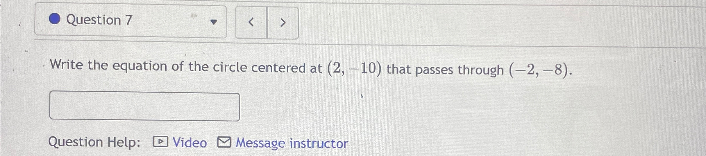 Solved Question 7Write the equation of the circle centered | Chegg.com Solved Question 7Write the equation of the circle centered | Chegg.com