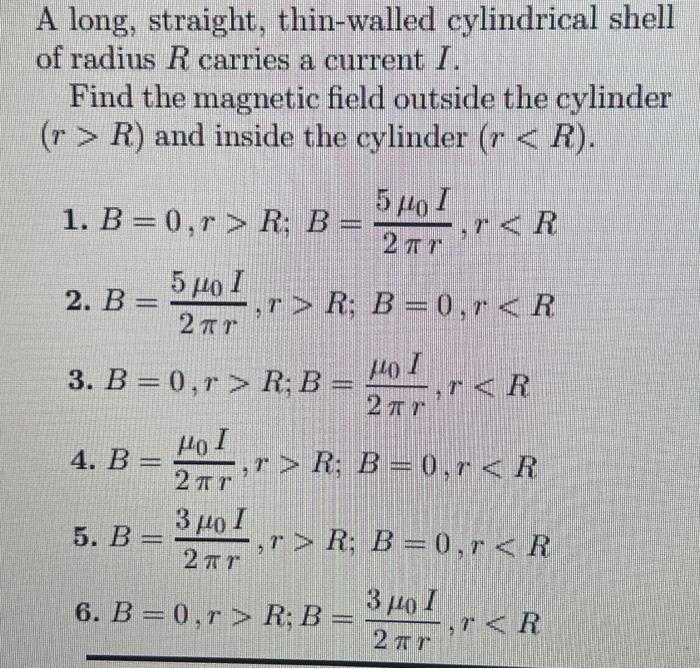 Solved A long, straight, thin-walled cylindrical shell of | Chegg.com