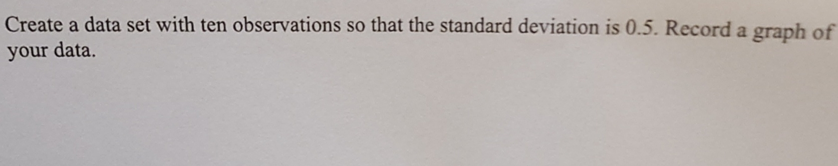 Solved Create a data set with ten observations so that the | Chegg.com