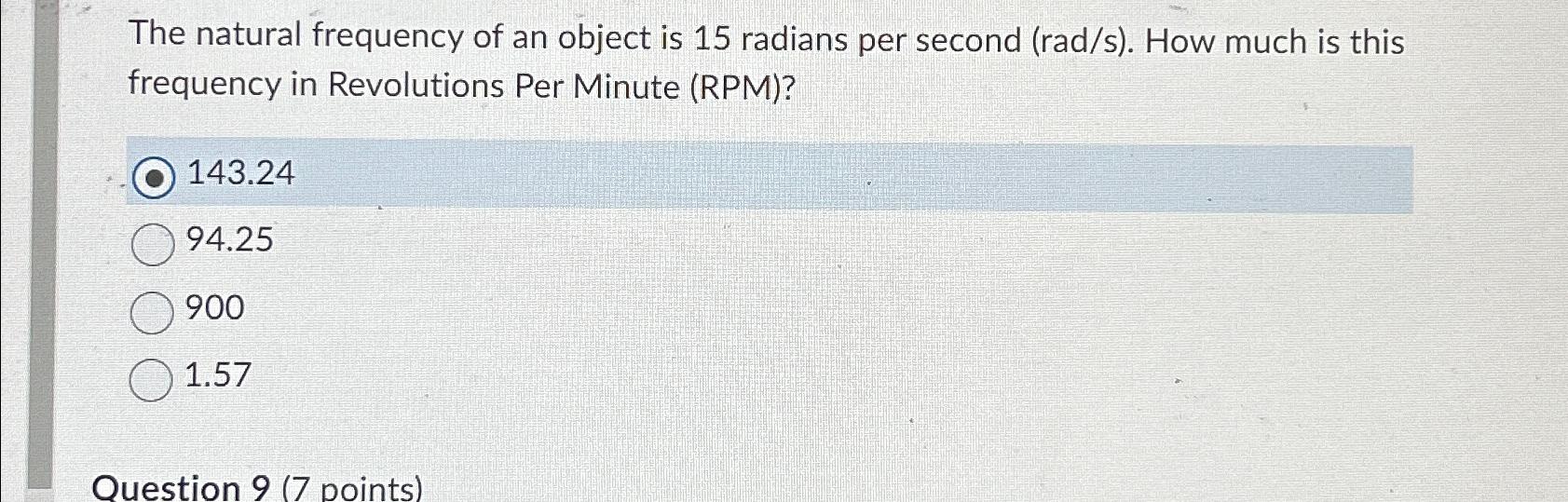Solved The natural frequency of an object is 15 ﻿radians per | Chegg.com