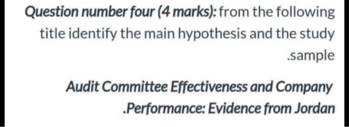 Solved Question number four ( 4 marks): from the following | Chegg.com