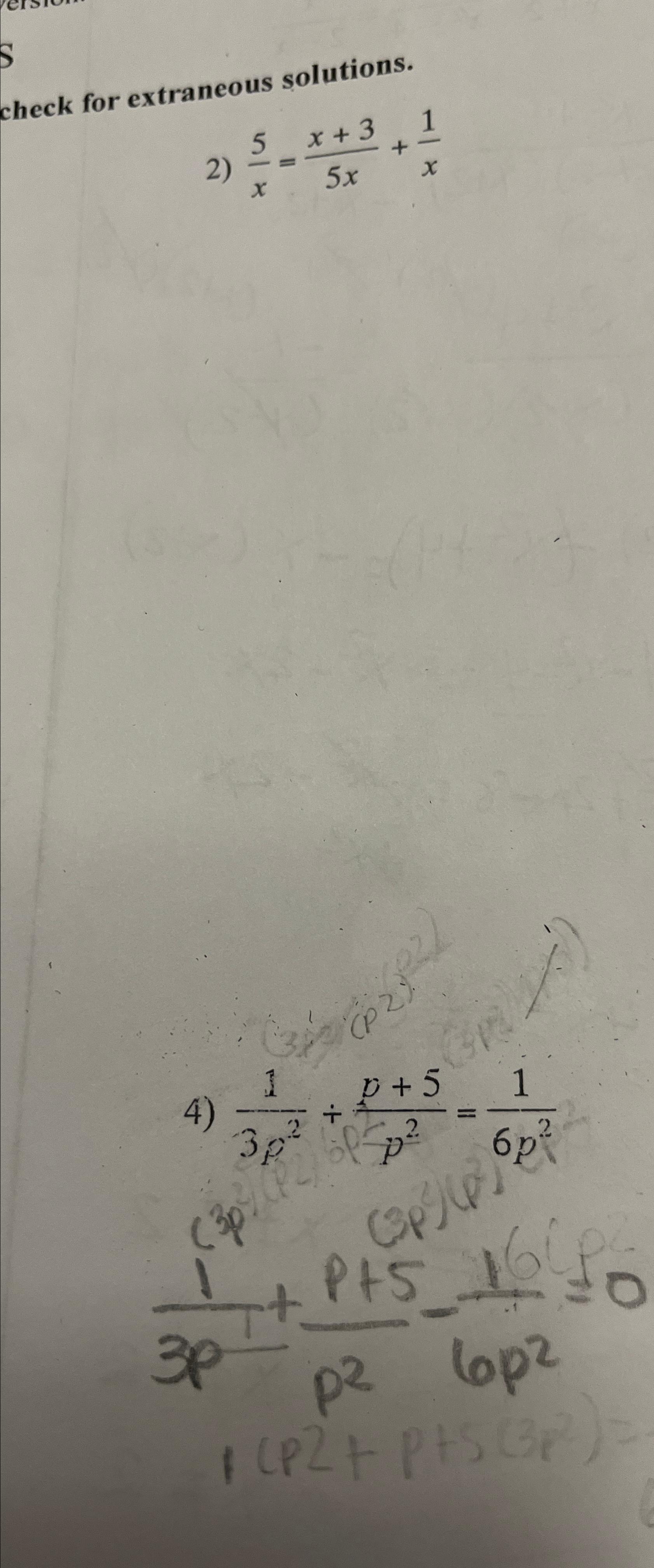 Solved check for extraneous | Chegg.com