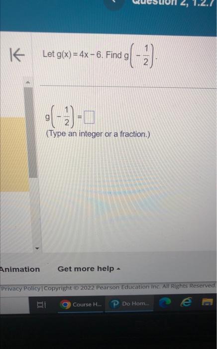 Solved Let g(x)=4x−6. Find g(−21) g(−21)= (Type an integer | Chegg.com