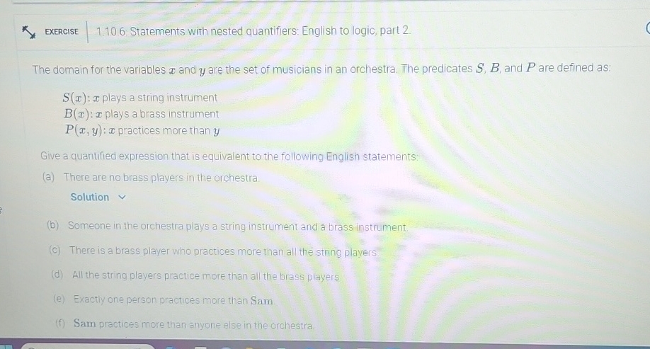 Solved EXERCISE || 1.10.6: Statements with nested | Chegg.com