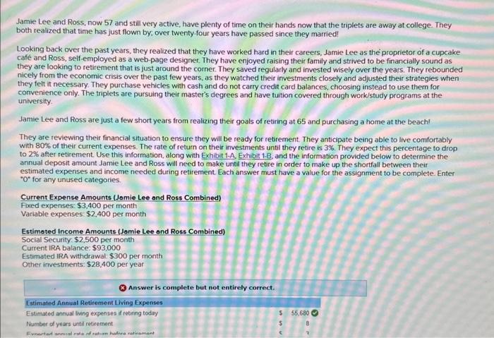 Solved Jamie Lee and Ross, now 57 and still very active, | Chegg.com