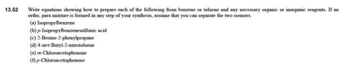 Solved Write equations showing how to prepare each of the | Chegg.com