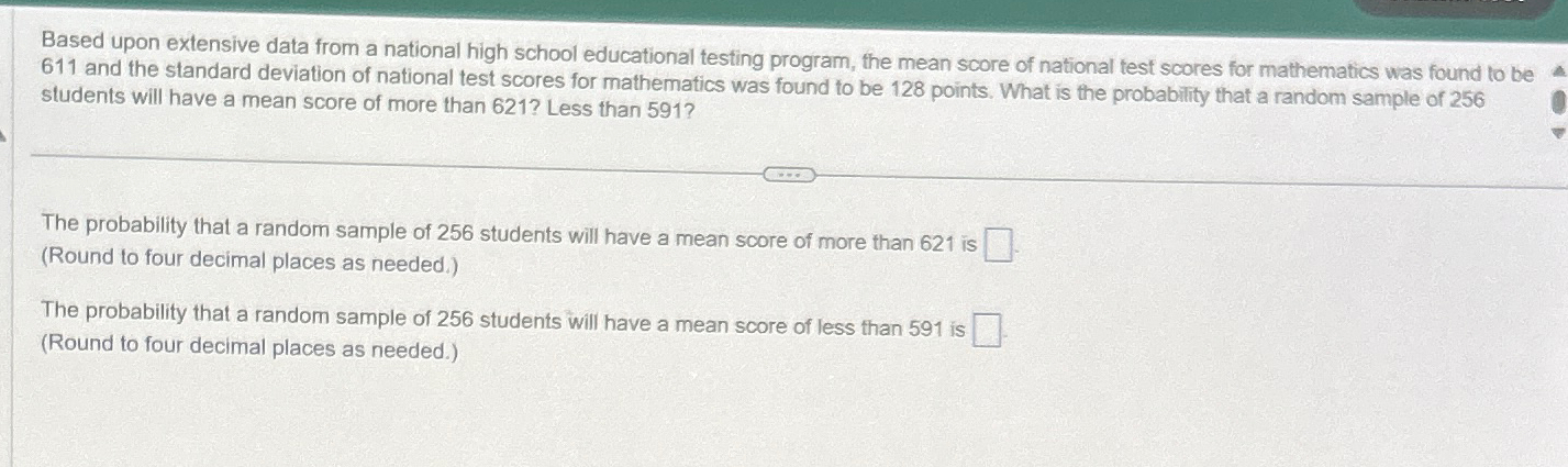 Solved Based upon extensive data from a national high school | Chegg.com