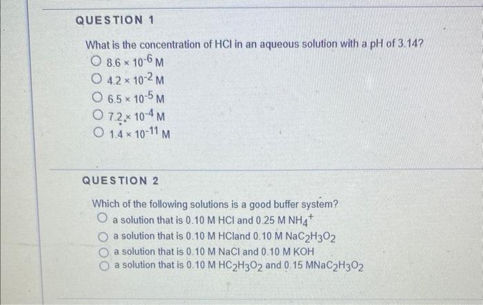 Solved What is the concentration of HCl in an aqueous | Chegg.com