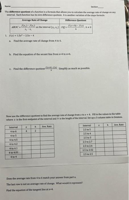 Solved The difference quotient of a function is a formela | Chegg.com