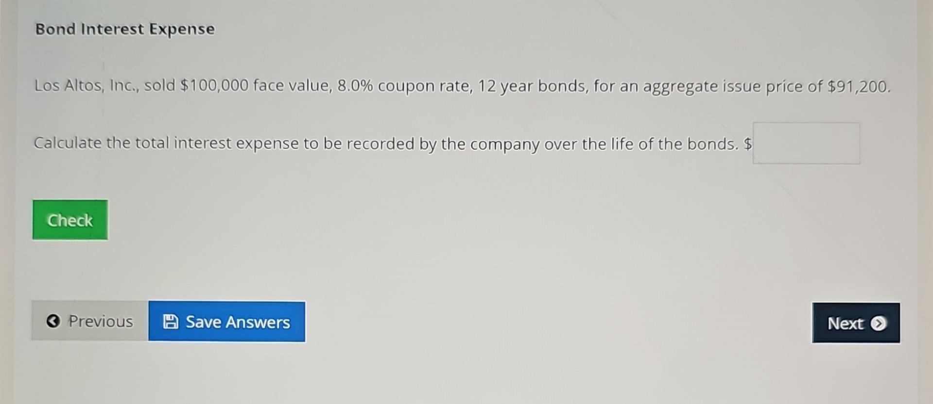 Solved Bond Interest Expense Los Altos, Inc., sold $100,000 | Chegg.com