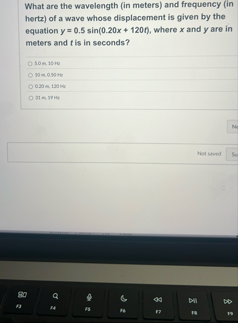 Solved What are the wavelength (in meters) ﻿and frequency | Chegg.com