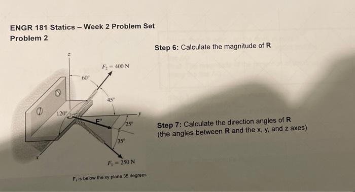 Solved ENGR 181 Statics - Week 2 Problem Set Problem 2 Step | Chegg.com